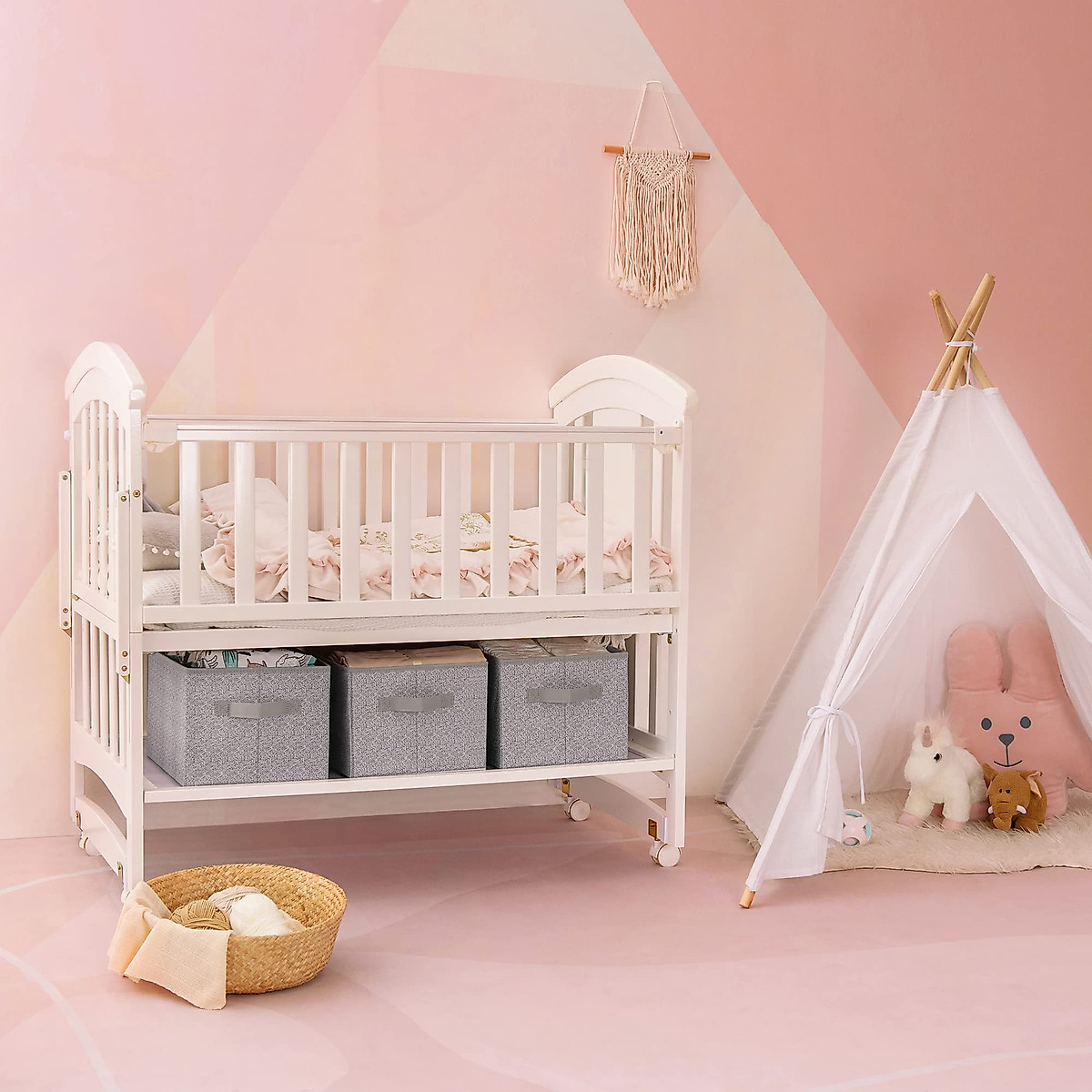 GRANNY SAYS Bundle of 3-Pack Rectangle Storage Bins & 1-Pack Hanging Closet Organizer