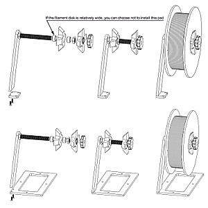 Zeberoxyz 3D Printer Filament Holder Rotate Spool with Base Filament Mount Rack Bracket Used for TPU/PLA/ABS/Nylon/Wood 3D Printing Materials-Not Included Filament (Rotate Spool with Base)