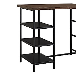 Dorel Living Cosmo 3-Piece Metal Pub Set With Wood Top, Dark Mahogany