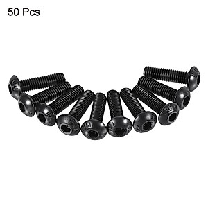 uxcell M5x18mm Hex Socket Button Head Cap Bolts Screws Carbon Steel 50pcs