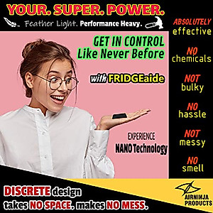 Fridge Refrigerator Freezer Deodorizer PATCH | Organic Odor Eliminator | 4 Month Supply | Foul Smell Remover | BEATS Baking Soda & Activated Bamboo Charcoal | Fragrance & Chemical Free | 2 Pack