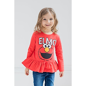 Sesame Street Elmo Toddler Girls 2 Pack T-Shirts Multicolored 4T