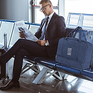 Travel Tote Bag,For Spirit Airlines Personal Item Bag 18x14x8 Foldable Travel Duffel Bag Tote Lightweight Weekender Overnight Carry on Luggage Bag for Women and Men (B-Dark blue-With Shoe Cabinet)