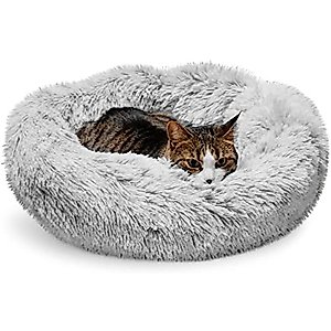 Whiskers & Friends Cat Bed, Cat Beds for Indoor Cats Washable, for Small Cat Bed, Large Cat Bed, Kitten Bed, Small Dog Bed, Anti Anxiety Calming Pet Bed, Cat Beds & Furniture, Round Cat Nest Bed
