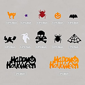 Keaziu 966PCS Halloween Table Confetti Happy Halloween Confetti Pumpkin Spider Cat Star Confetti Halloween Sequins Table Scatter for Halloween Table Decorations 30g