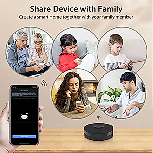 Smart IR RF Universal Remote: Infrared WiFi Remote Controller, IR/RF Smart Home Hub, IR Emitter and RF Blaster for Fan AC TV DVD, Tuya/Smart Life App Control, Compatible with Alexa Google Assistant