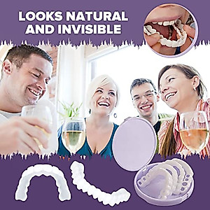 2 PCS Dentures Teeth for Women and Men, Dental Veneers for Temporary Teeth Restoration, Nature and Comfortable, Protect Your Teeth and Regain Confident Smile, Natural Shade-11