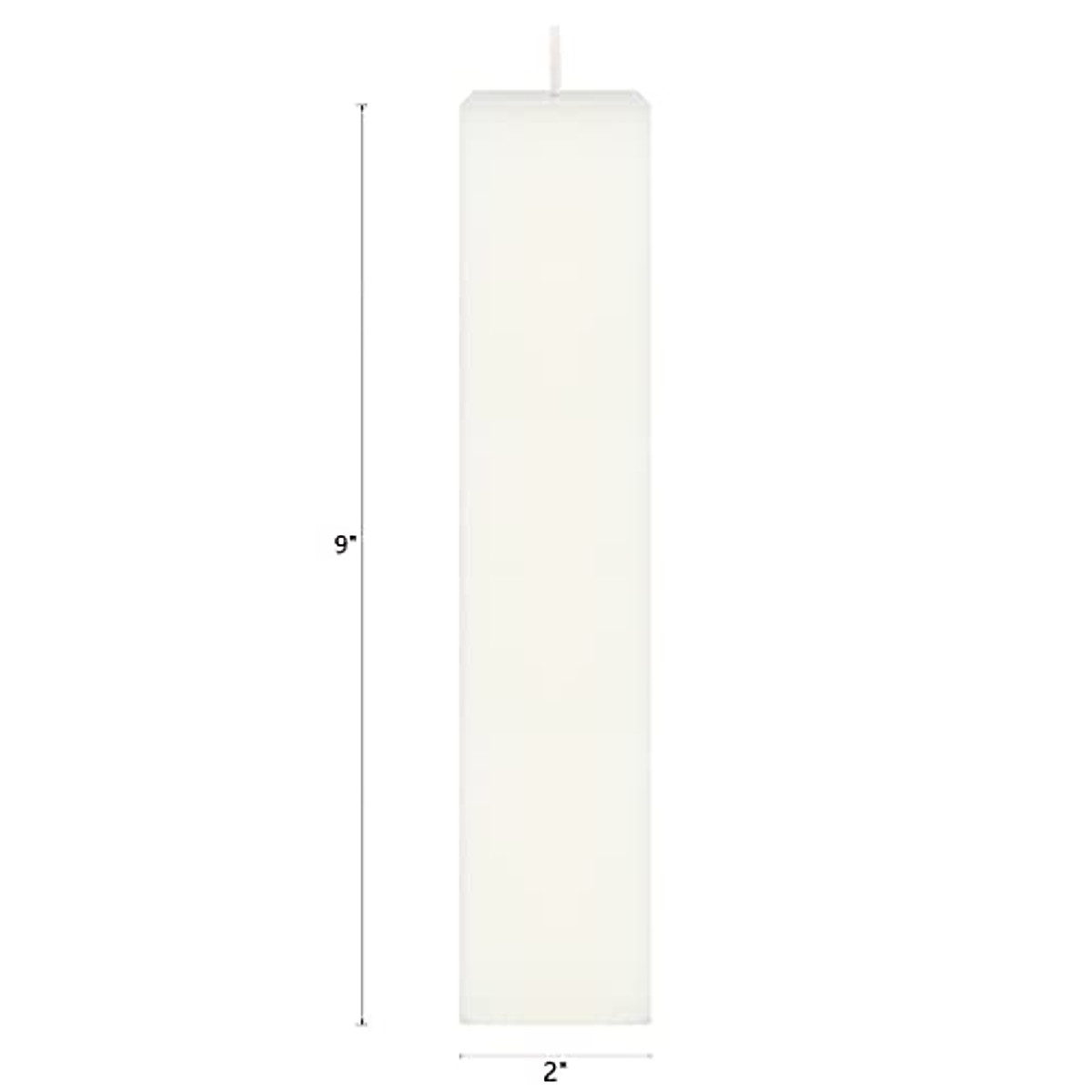Mega Candles 1 pc Unscented White Square Pillar Candle, Hand Poured Premium Wax Candles 2 Inch x 9 Inch, Home Décor, Wedding Receptions, Baby Showers, Birthdays, Celebrations, Party Favors & More