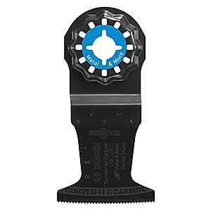 BOSCH OSL134CC 1-Piece 1-3/4 In. Starlock Oscillating Multi Tool Metal & More Curved-Tec Carbide Extreme Plunge Cut Blade for Metal (Nails and Staples), Wood with Nails, PVC