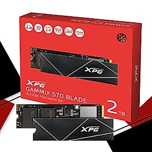 XPG 2TB GAMMIX S70 Blade PCIe Gen4 M.2 2280 Internal Gaming SSD Lancer DDR5 RGB 5200MHz 32GB (2x16GB) Desktop Memory Bundle (AGAMMIXS70B-2T-CS AX5U5200C3816G-DCLARBK)