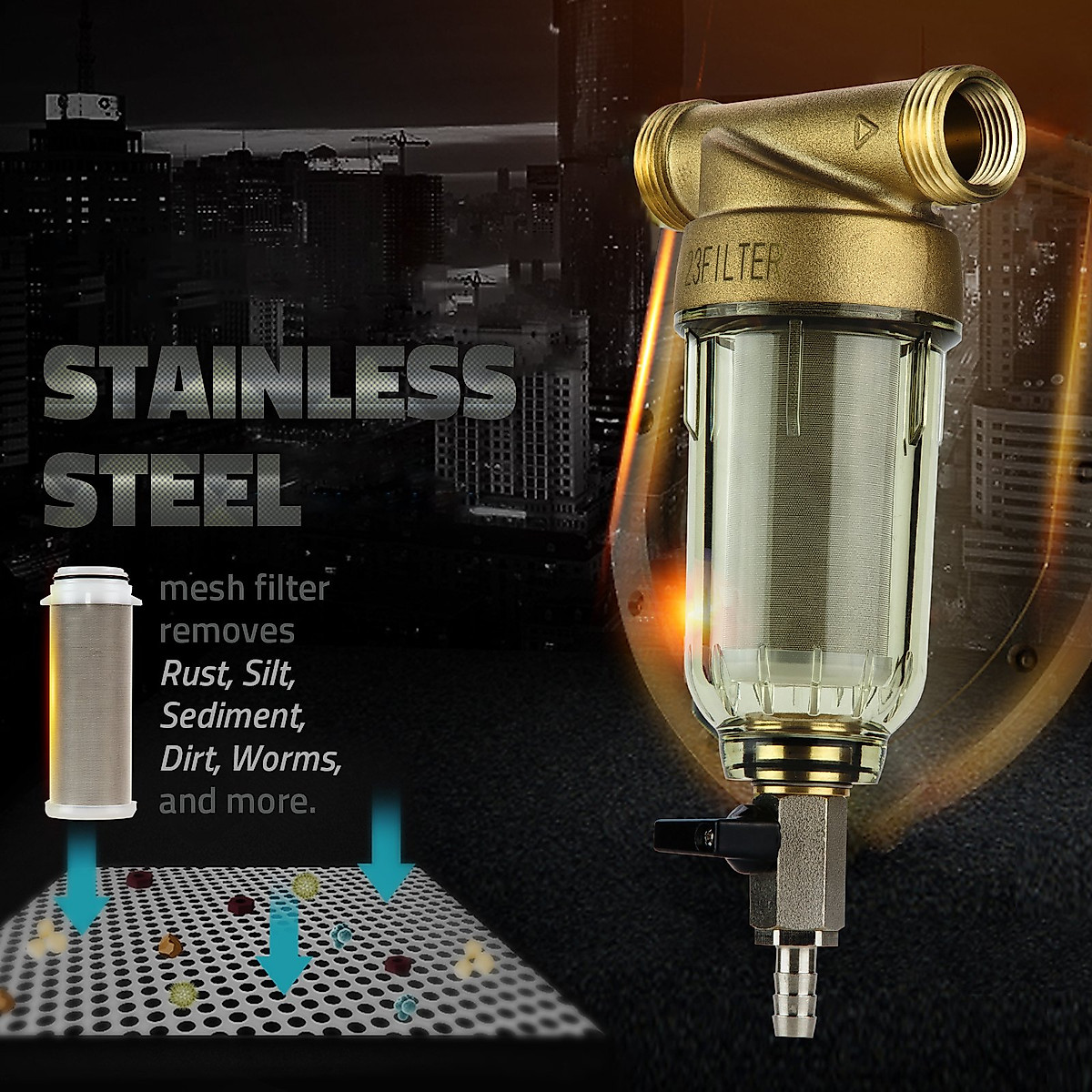 iSpring FWSP100 Spin Down Sediment Filter Replacement Cartridge, 1 Count (Pack of 1), White