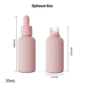 Jagolain 1oz 24pack Pink Glass Dropper Bottle Glass Bottles Empty with Funnels, 30ml Eye Dropper Bottles for Essential Oils, Cuticle Oils, Body Oils, Tincture Bottles (24pack pink)