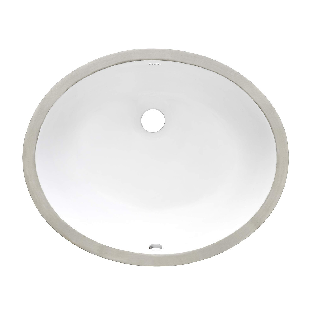 Ruvati 16 x 13 inch Undermount Bathroom Vanity Sink White Oval Porcelain Ceramic with Overflow - RVB0616