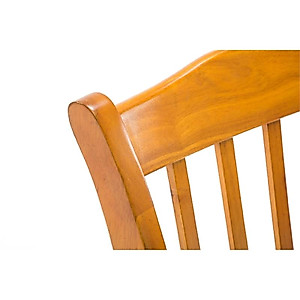 BOWERY HILL 34.8" H Ladderback Wood Dining Chair in Natural Oak (Set of 2)