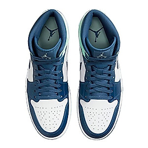 Nike Men's Air Jordan 1 Mid Sneaker, Mystic Navy/Mint Foam-white, 10