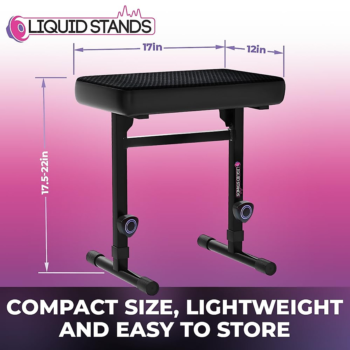 Liquid Stands Piano Bench Adjustable Stool – Music Keyboard Bench Seat for Piano Keyboard Stand with Black Padded Cushion for Musicians Piano Stool Chair (Mesh Fabric)