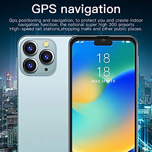 VBESTLIFE 6.1in Unlocked Smartphone 3G Cell Phone for Android, 6.1in HD Screen Dual Card Dual Standby Mobile Phone, 4000mAh Large Battery, Three Card Slots, Face Unlock(Blue)