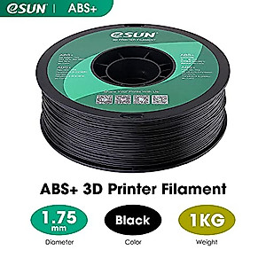 eSUN ABS+ Filament 1.75mm, 3D Printer Filament ABS Plus, Dimensional Accuracy +/- 0.05mm, 1KG Spool (2.2 LBS) 3D Printing Filament for 3D Printers, Black