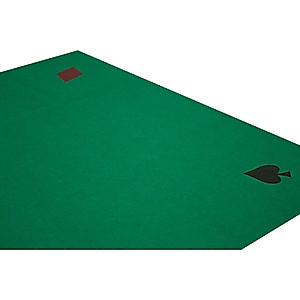 GSE 40" x 40" Casino Poker Card Playing Tabletop Felt Layout Mat, Playing Card Poker Games Square Table Mat