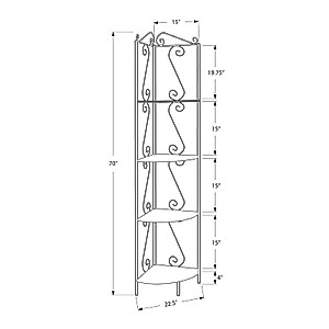 Coaster Home Furnishings Corner Bookcase with Decorative Scrolls Copper