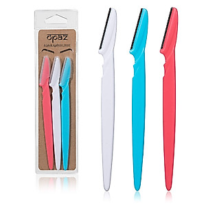 Opaz Touch-Up Eyebrow Razor Dermaplaning Tool, and Facial Razor with Precision Guide cover, 3 pack skin care kit wax-less