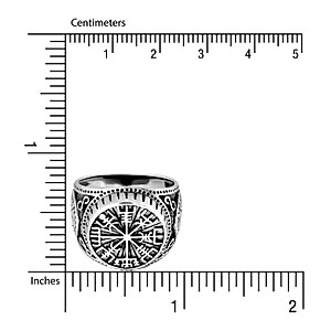 WithLoveSilver Solid 925 Sterling Silver Vegvisir Talisman Celtic Viking Protection Ring (9)