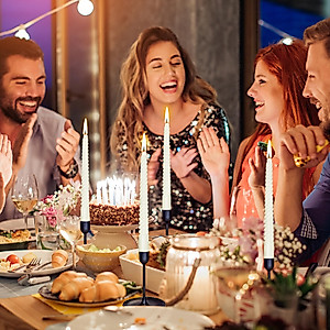 Dyrfolm 16 PCS Spiral Taper Candles,White Spiral Candle,10 Inch Twisted Taper Candles,Unscented Twisted Candlesticks,Dripless Long Candle Sticks for Wedding,Party,Dinner and Home Decoration