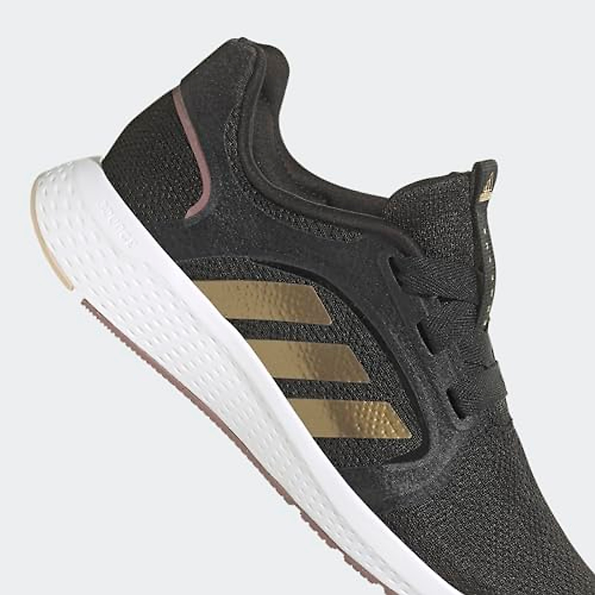 adidas Women's Edge Lux 5 Sneaker, Black/Gold Metallic/Wonder Oxide, 9