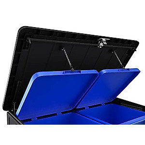 Keter Elite Store 4.6 x 2.7 Foot Resin Outdoor Storage Shed with Easy Lift Hinges, Perfect for Trash Cans, Yard Tools, and Pool Toys, Grey