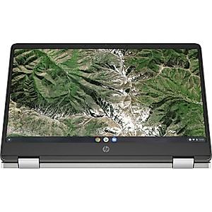 Hp Laptop X360 14a Chromebook 14in HD Touchscreen Intel Celeron 4GB DDR4 64GB eMMC WiFi Webcam Stereo Speakers Bluetooth 4.2 Chrome Silver Color (Renewed)