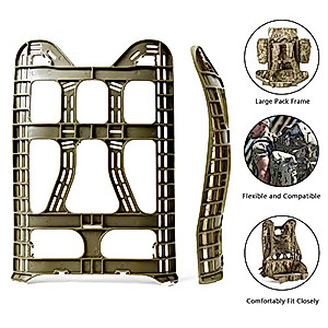 MT Military MOLLE II Rucksack Frame with Army Molded Padded Kidney Pad Waist Belt for Multicam Large Ruck Sack- Tan