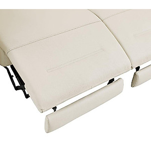 Blackjack Furniture Ferrara Power Reclining Sofa Loveseat with USB Ports to Charge Devices, Adjustable Multi-Position Headrests, Wall Hugger Design, 64.3" W, Beige