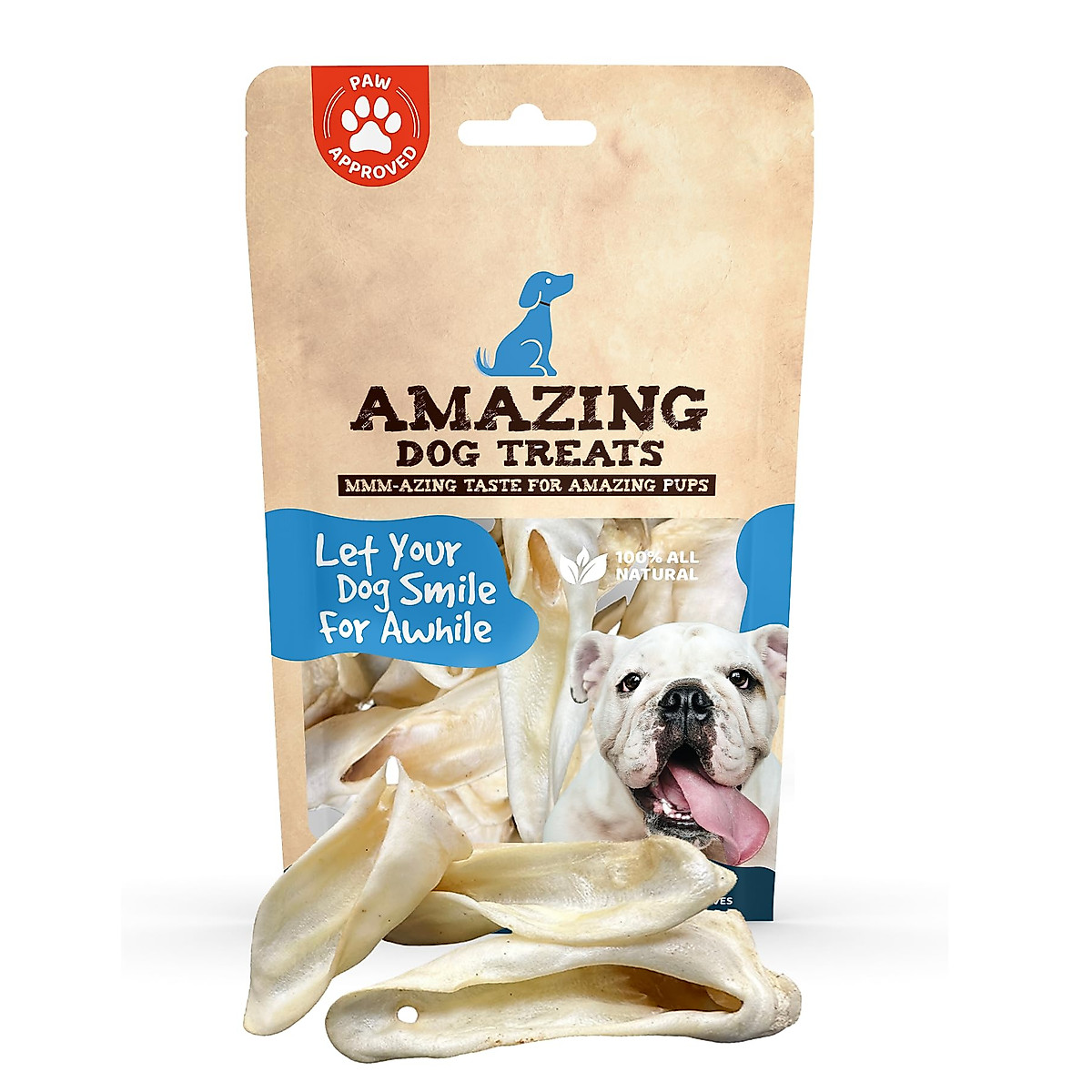 Amazing Dog Treats - Lamb Ears (15 Pcs/Pack) - Natural Dog Chews -Rawhide Alternative - Premium Choice Cut Lamb Ear Dog Bones - Excellent Dog and Puppy Chews - Grain Free Treats for Dog