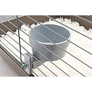 Lixit Quick Lock Cage Bowls for Small Animals and Birds. (20oz, Granite)