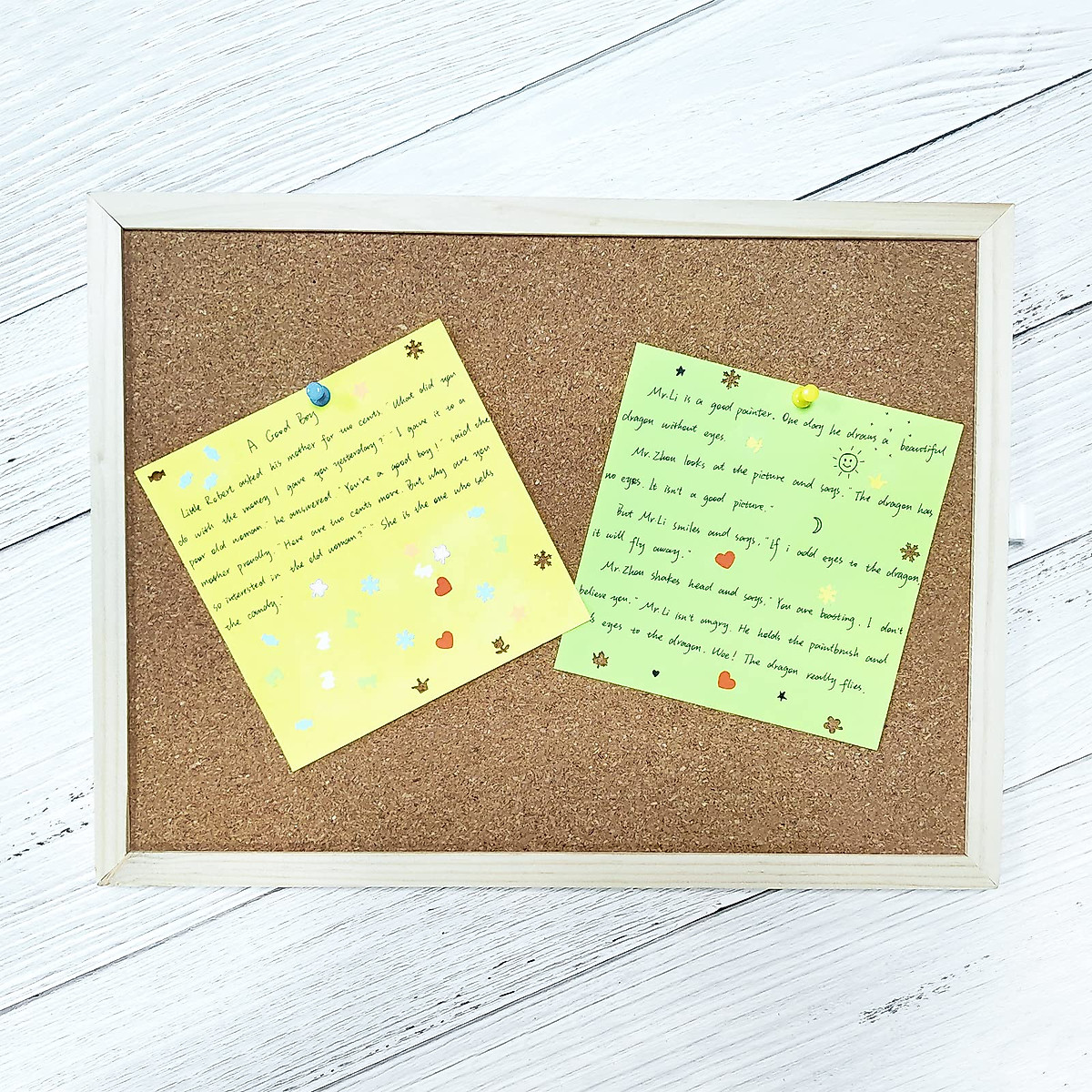 14.6 inches x 11 inches Frame Cork Board for Bulletin Board, Home Decor, Office, School, Message Board and Include Installation kit, Push pins.