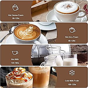 Milk Frother, GOGENGEN 4-in-1 Milk Frother and Steamer,12.5oz/355ml Automatic Hot and Cold Foam Maker and Milk Warmer for Latte, Cappuccinos, Macchiato