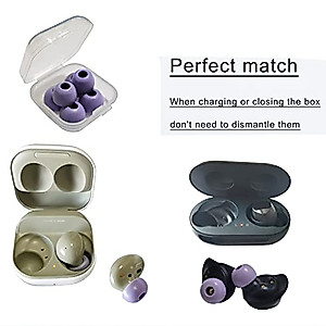 Luckvan Replacement Eartips for Samsung Galaxy Buds 2/Galaxy Buds+Memory Foam Tips Replacement Noise Isolation fit Galaxy Buds+Galaxy Buds Plus fit in Charging Case, Purple 3 Pairs LMS