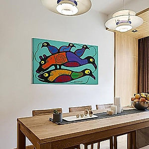 Norval Morrisseau Prints Loon Spirits Transforming Poster Gifts Canvas Painting Poster Wall Art Decorative Picture Prints Modern Decor Framed-unframed 16x24inch(40x60cm)
