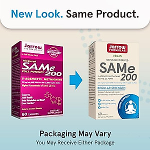 Jarrow Formulas Same 200 mg - 60 Tablets - Highest Concentration of Active S,S Form - Supports Joint Health, Liver Function, Brain Metabolism & Antioxidant Defense - 60 Servings