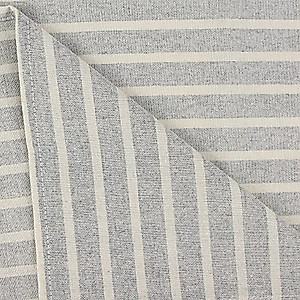 INFEI Broad Striped Cotton Blended Dinner Cloth Napkins - Set of 12 (40 x 30 cm) - for Events & Home Use (Grey)