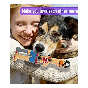 jooee Screaming Rubber Chicken Dog Squeaky Toy, 8.5 Inch Tall, Latex Chew Molar Dog Toy (Pirate)