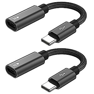 Micro USB to USB C Adapter,(2-Pack) Micro USB Female to USB Type C Male Convert Connector Fast Charging Compatible with Samsung Galaxy S23 S22 S21 S20 S10 S9 Note 10 9 8, LG V35 V30 G8 G7,Google,Moto