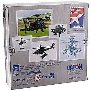 Daron Postage Stamp Boeing AH-64D Apache Longbow 1/100 Scale Diecast Display Model with Stand ,Medium