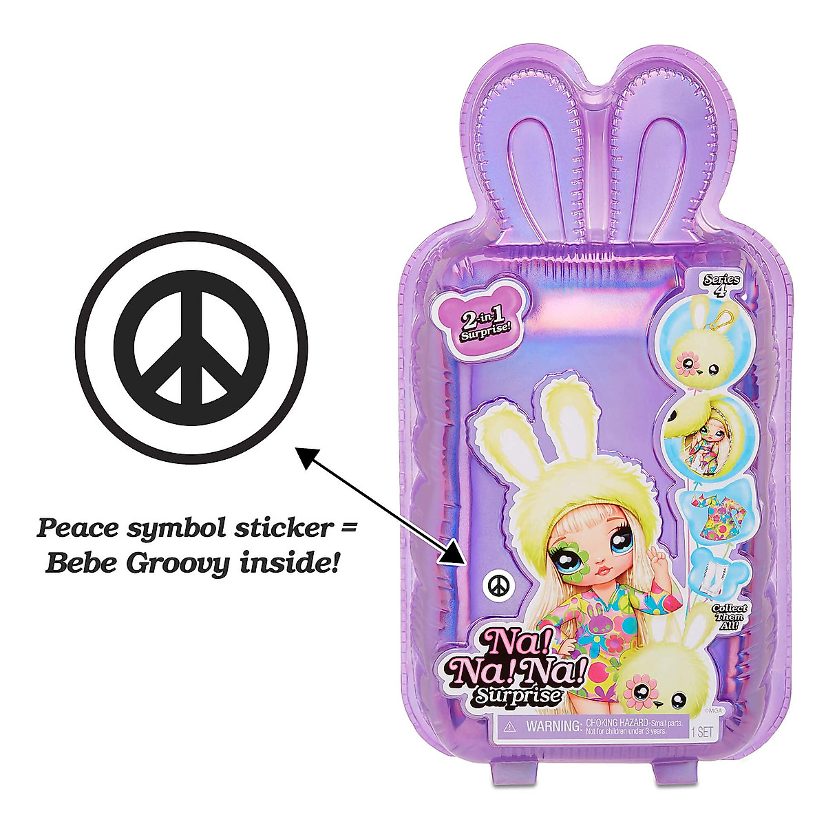 Na! Na! Na! Surprise 2-in-1 Fashion Doll and Plush Purse Series 4 – Bebe Groovy