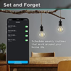 iHome Spectra Smart Spiral Edison Bulb, G25/E26 LED White Lights, 400 Lumens, 5.5W (40W Equivalent), Tunable and Dimmable White WiFi Smart Bulb, Works with Alexa and Google Home, 2 Pack