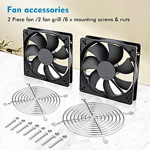 Wathai 120mm x 25mm 12V Computer Case Cooling Fan 12 Volt 2Pin High High Performance DC Fan 2 Pack