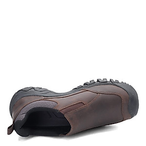 KEEN Men's Targhee 3 Slip On Comfortable Casual Leather Mules, Dark Earth/Mulch, 8.5