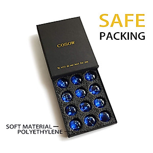 COSOW 12Pcs Glass Strong Magnetic Refrigerator Magnet Fridge Sticker - Round Constellation Glass Fridge Decoration, Office Whiteboard Magnet, Dishwasher Magnet, Cabinet Cute Locker Magnet…