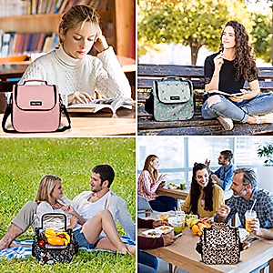 Hap Tim Lunch Box for Women & Men, Insulated Lunchbox for Adults, Reusable Lunch Bag for Work, Picnic or Travel, Black Floral (16050-BF)