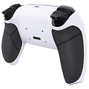 Black White Performance Rubberized Grip Redesigned Back Shell for PS5 Controller eXtremerate Rise & RISE4 Remap Kit - Controller & Rise Remap Board NOT Included